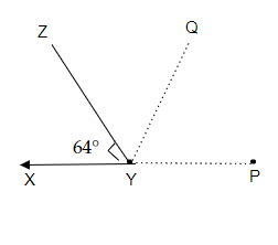It is given that $\angle XYZ=64^{\circ}$ and $XY$ is produced to point ...