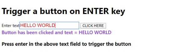 JavaScript Trigger a button on ENTER key