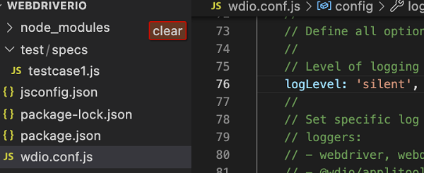 WebdriverIO WDIO Configuration File